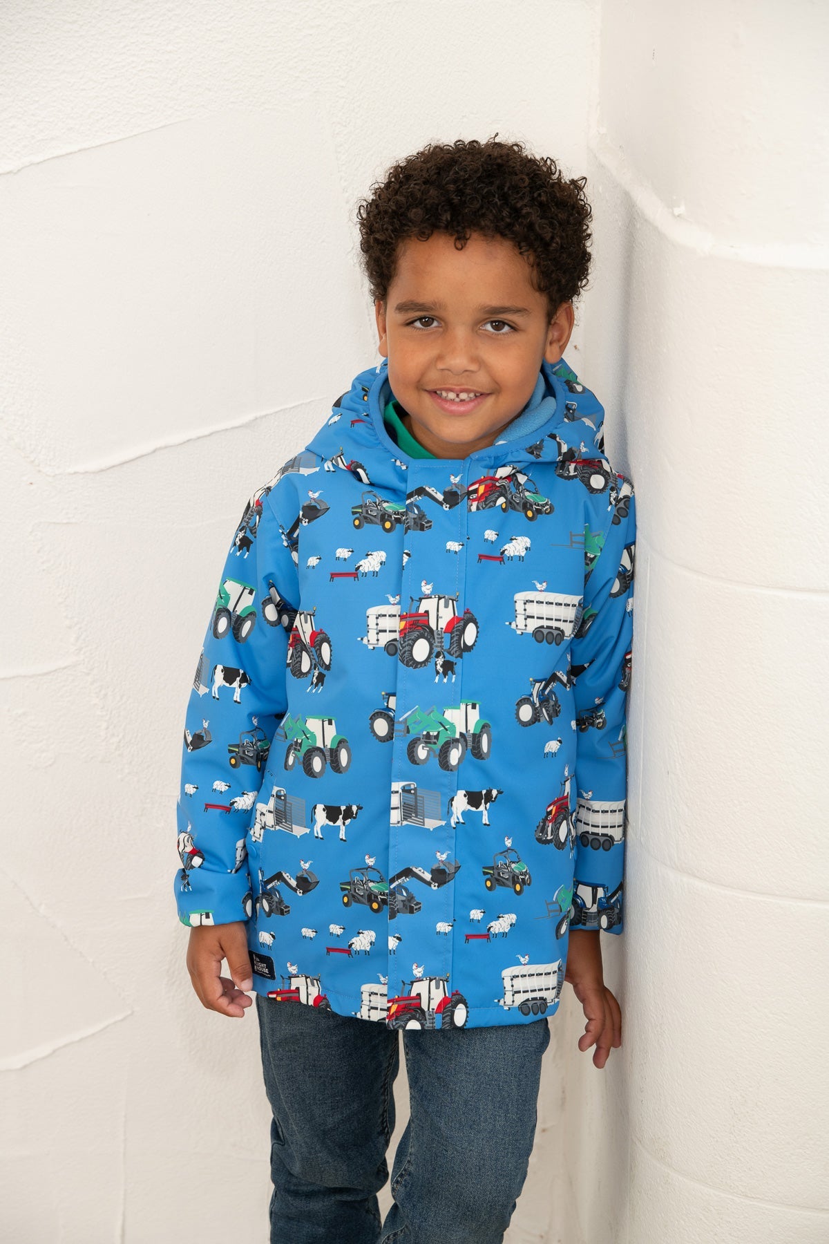 Finlay Coat - Blue Farm Print | Lighthouse
