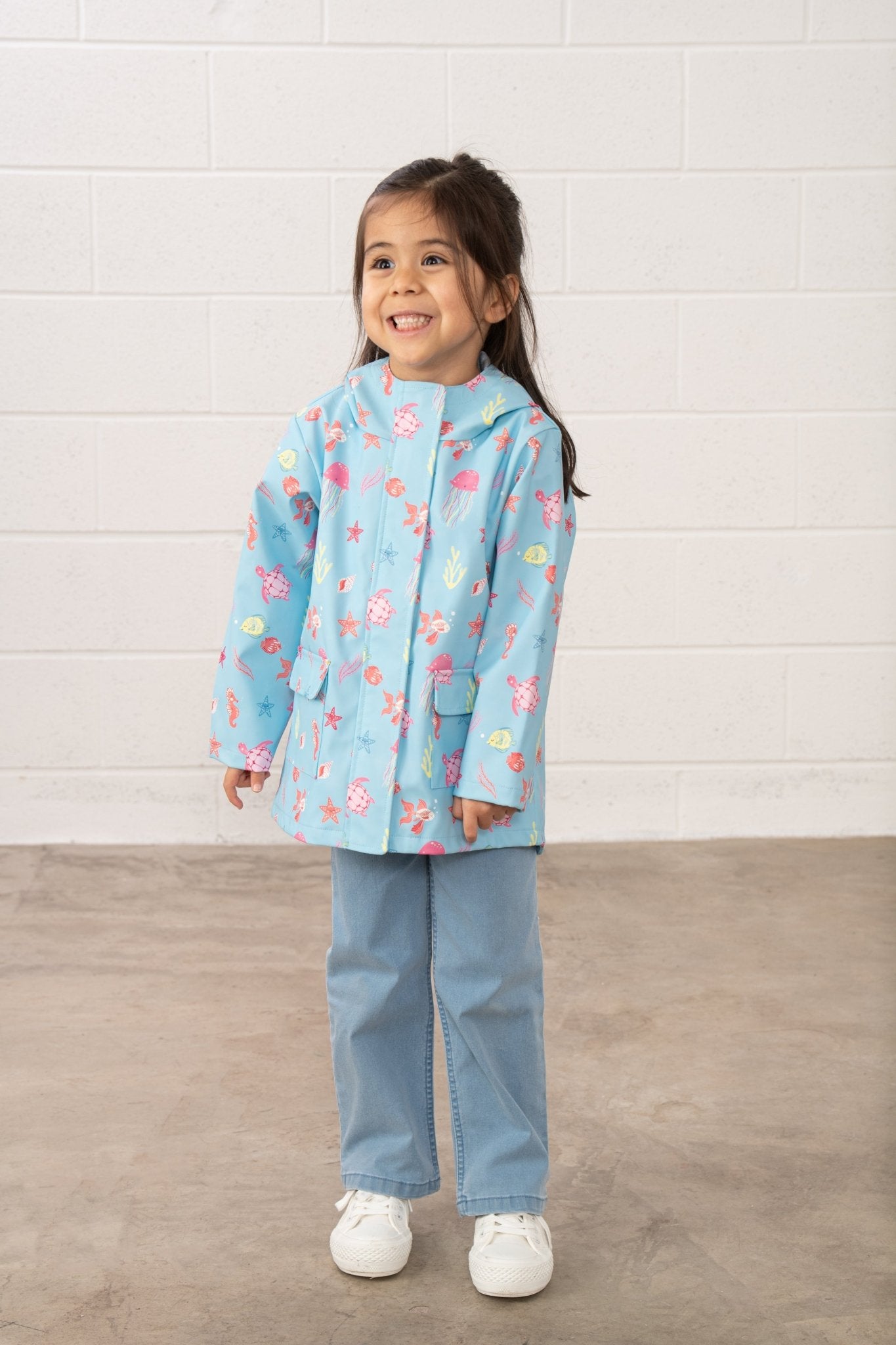 Heidi. Girls' Waterproof Jacket - Under the Sea Print | Lighthouse