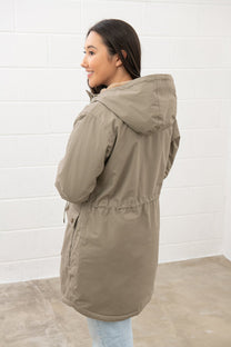 Isobel Coat. Faux Fur Lined Padded Raincoat | Lighthouse