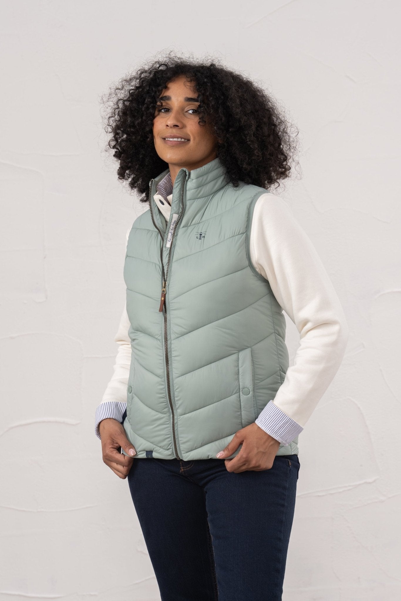 Laurel Women's Gilet. Recycled Synthethic Insulation in Sage| Lighthouse