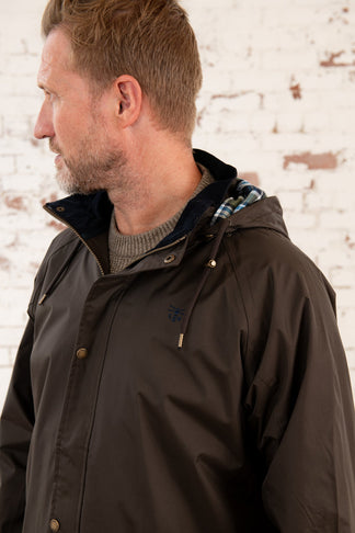 Stockman Long Raincoat - Navy - Men's Coats | Lighthouse