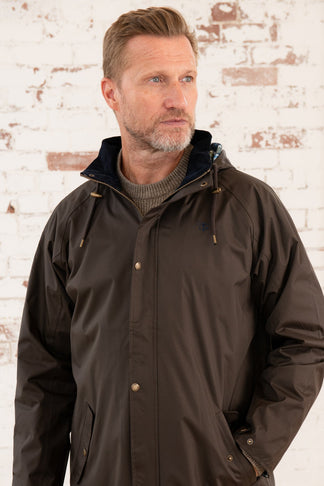 Stockman Long Raincoat - Navy - Men's Coats | Lighthouse